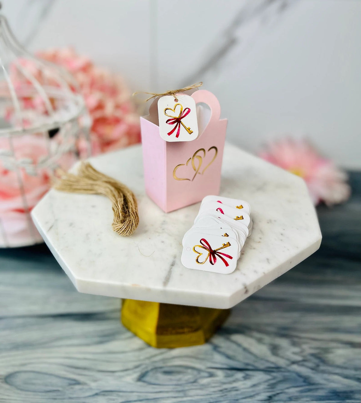 Pink Double Heart Wedding Favor Boxes 50 Pack | Sweet Degrees – Sweet ...